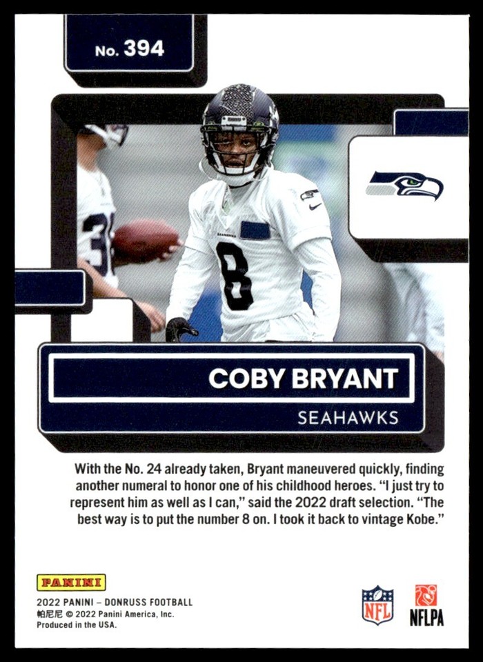 2022 Donruss Gold Holo Press Proof Coby Bryant Rookie Seattle Seahawks ...