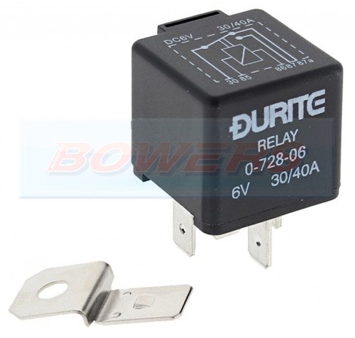 DURITE 0-728-06 6V VOLT 30/40A AMP 5 PIN CHANGE OVER MINI RELAY WITH ...