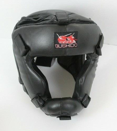 Bushido Martial Arts Protective Head Guard Mask Size Large Black no ...