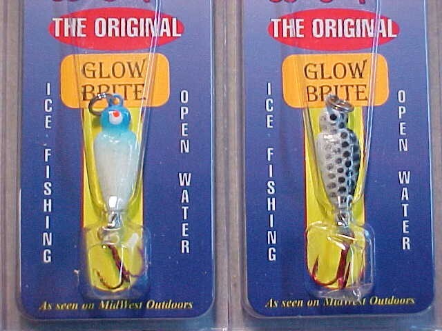 4 NEW Demon Jigging Spoons GLOW BRITE size 2 ICE fishing CRAPPIE JIGS ...