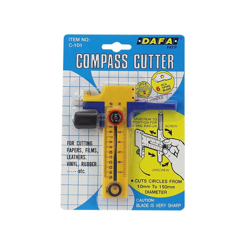 Compass Circle Cutter Circular Cutting Tool Adjustable Dia 10mm-150mm ...