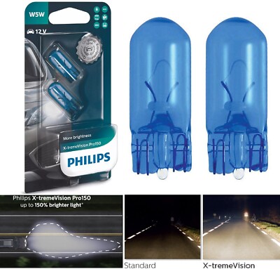 Philips X-TremeVision Pro150 W5W 5W Two Bulbs License Plate Light ...