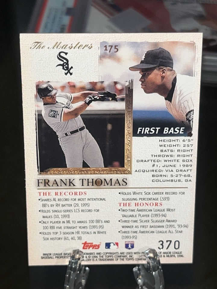 1996 Topps Gallery - The Masters Frank Thomas #175 Private Issue /999 ...