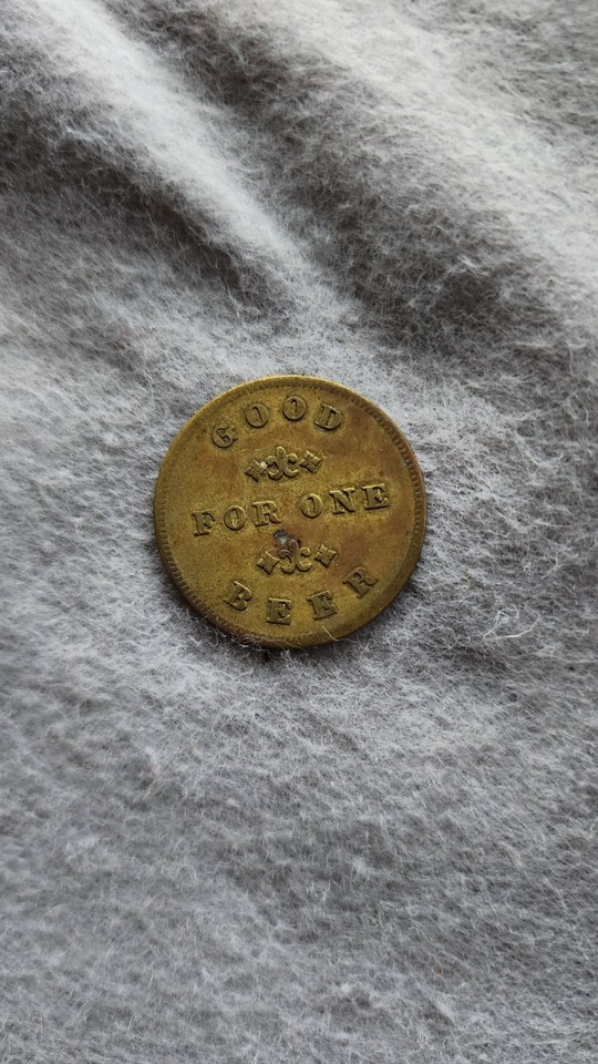 Palace Saloon, Type1, Beer Token, Brass, Good for One Beer, Vintage ...