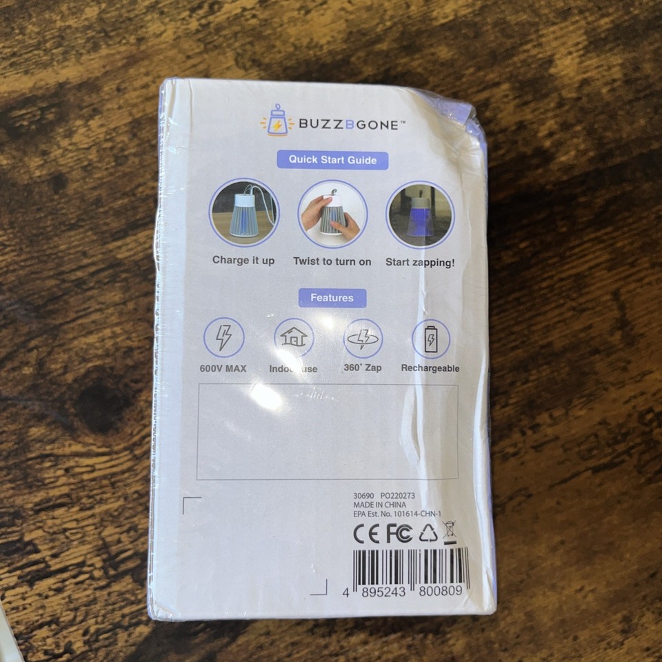 BuzzBGone Zap Portable LED Light Bug Mosquito Kill Zapper Rechargeable ...