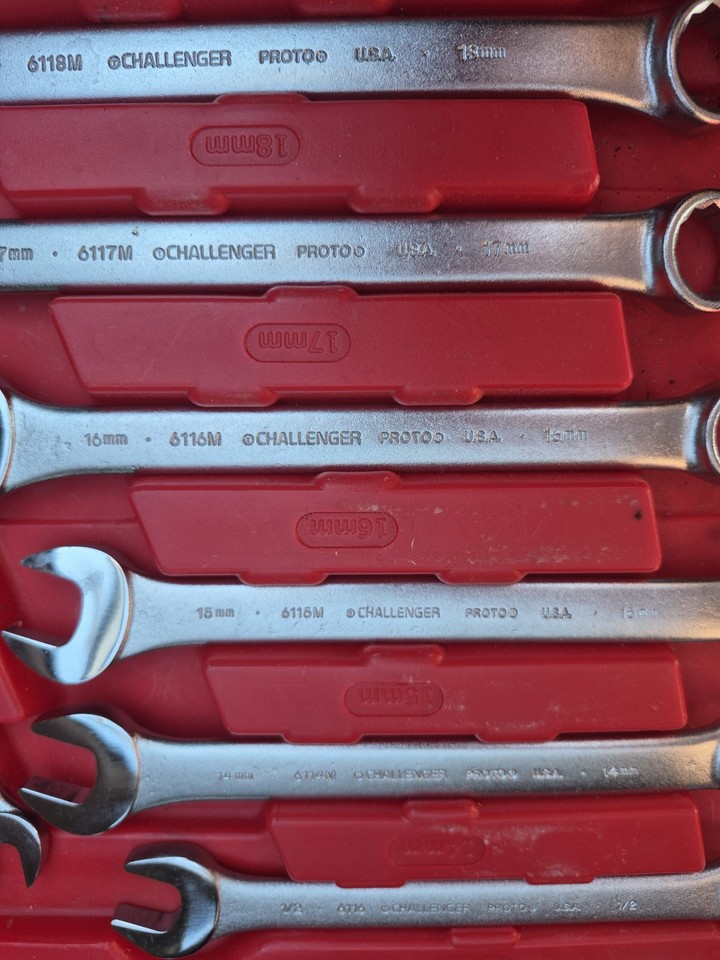 VTG Proto Challenger 14pc SAE Combination Wrench Partial Set w/Case ...