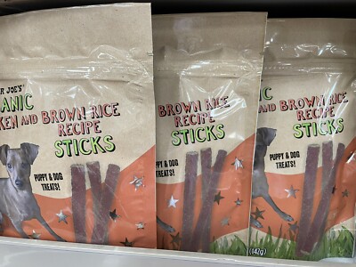 3 PACKS Trader Joe's Organic Chicken Brown Rice Sticks Dog Treats 🐶 | eBay