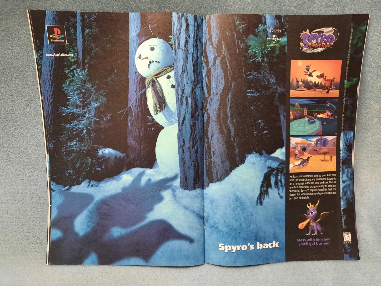1999 Spyro 2 Ripto s Rage PS1 Playstation 1 Print Ad Poster Authentic 1999-spyro-2-ripto-s-rage-ps1-playstation-1-print-ad-poster-authentic