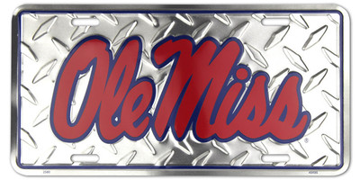 OLE MISS REBELS CAR TRUCK TAG DIAMOND LICENSE PLATE REBEL MISSISSIPPI ...