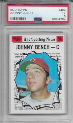 1970 TOPPS BASEBALL Johnny Bench #464 PSA 5 EX Cincinnati Reds | eBay