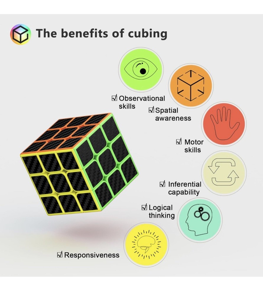 6 Pack Black Speed Cube Stickerless Cu 3X3x3 Party Favors Puzzle Toy ...