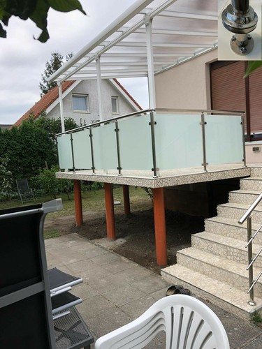 VSG Milchglas Glas Geländer V2A Edelstahlgeländer Balkongeländer | eBay.de