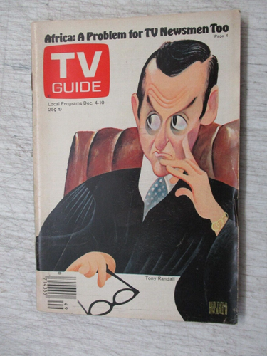 TV GUIDE MAGAZINE DECEMBER 4-10, 19765 TONY RANDALL AFRICA NEWSMEN NO LABEL | eBay