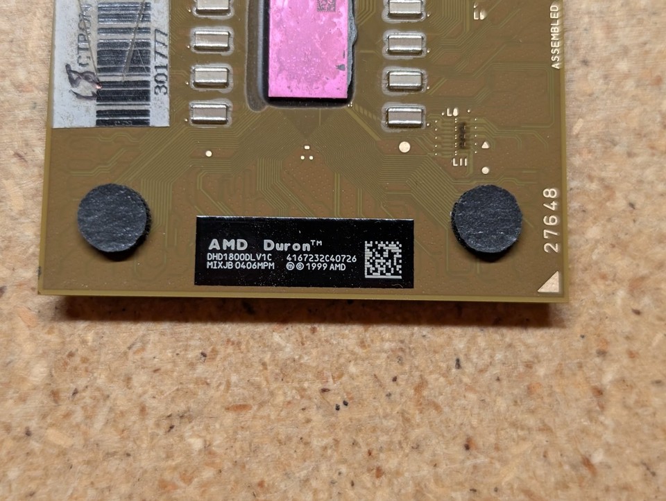 AMD Duron 1800 DHD1800DLV1C Applebred CPU Processor Socket A 1800MHz ...