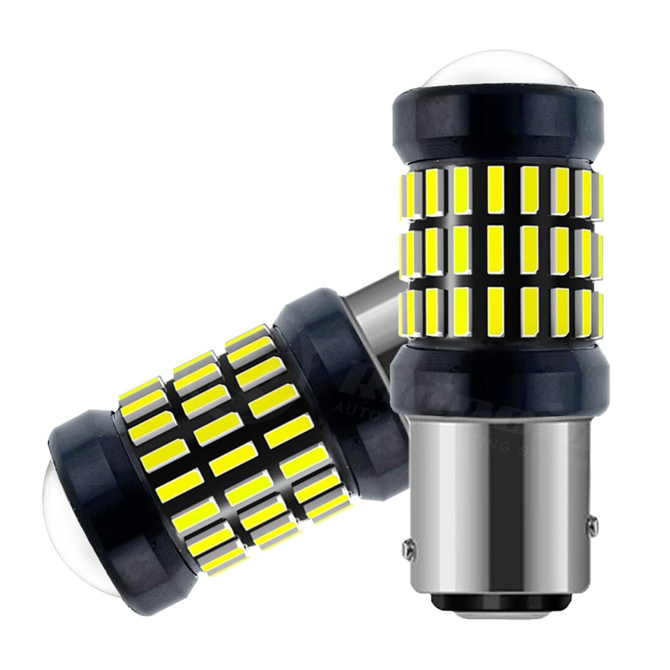 2x White 1157 LED Turn Signal Brake Stop Tail Parking Light Bulb Super ...