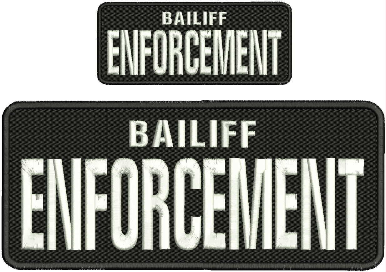 Bailiff ENFORCEMENT embroidery patches 4x10 and 2x5 hook on back | eBay