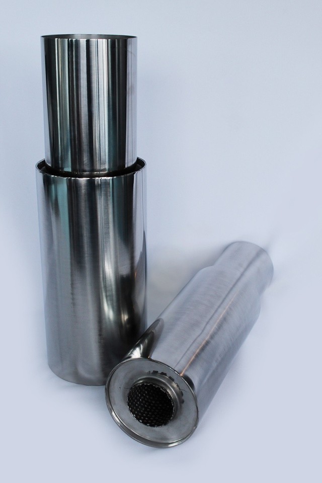 4" Jap Style Universal Exhaust Back Box 2.25"/57mm Inlet silencer can ...