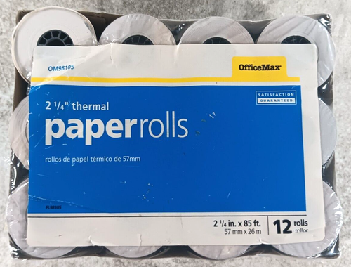 NEW Thermal Paper 2-1/4" x 85 ft OfficeMax Sealed 11491981099| eBay