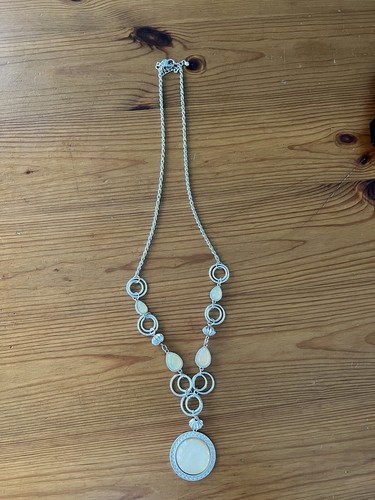 Chico’s Chain Pendant Necklace Silver Tone Long 36" | eBay