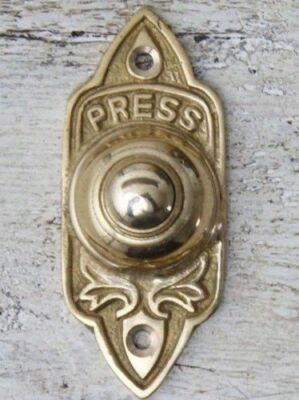 Victorian Style Door Bell Push Button with Gold brass finish Main Wire ...