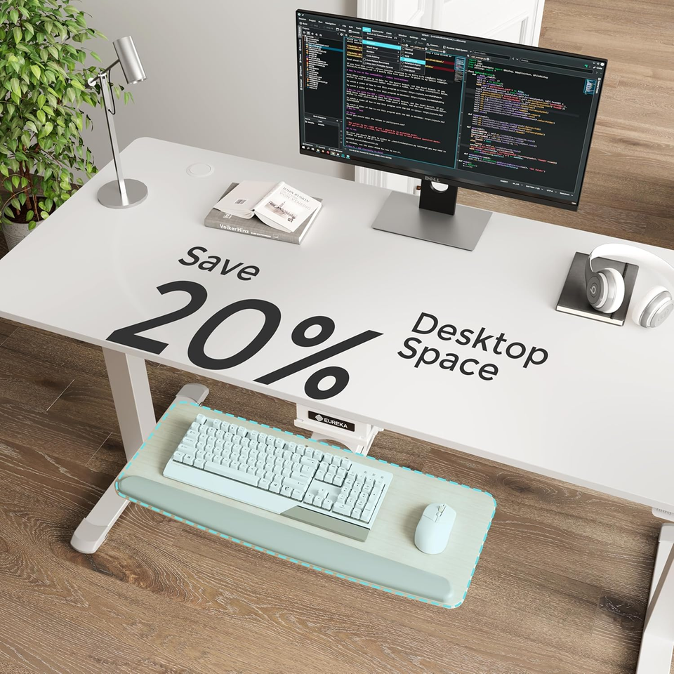 Adjustable Keyboard Tray with Mouse Pad - Under Desk Sliding Drawer ...