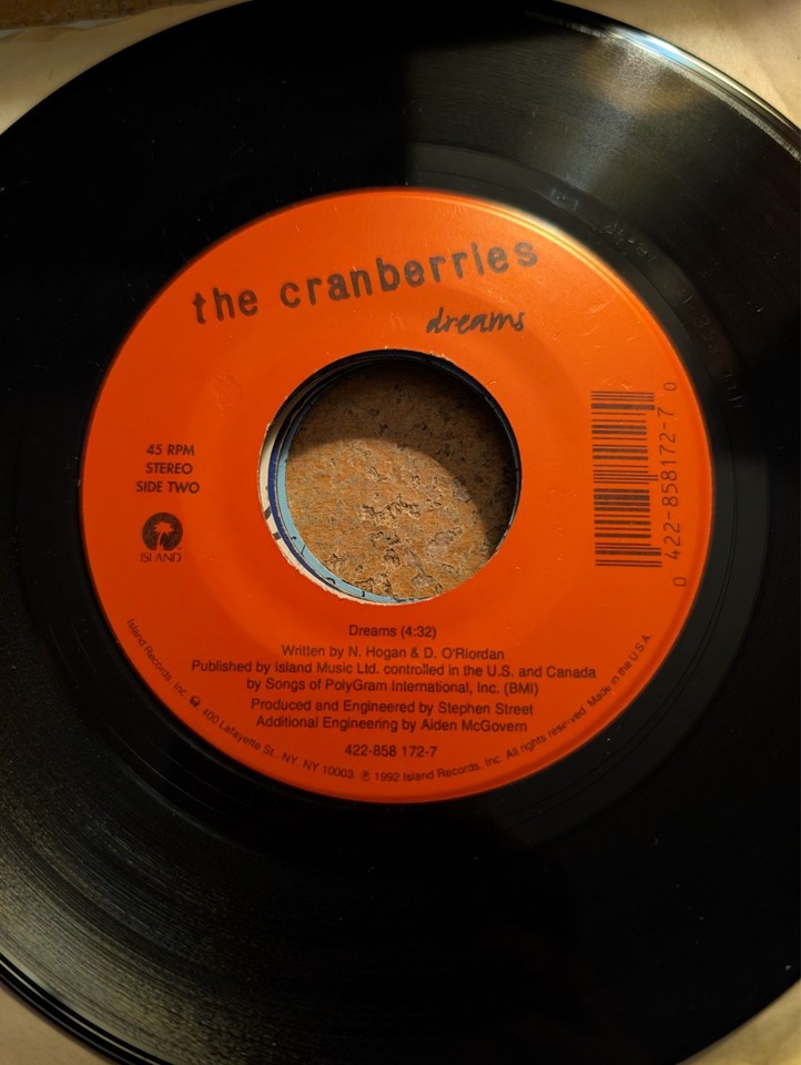 ALT ROCK Cranberries Linger / Dreams Island Island 422-858 172 1993 NM ...