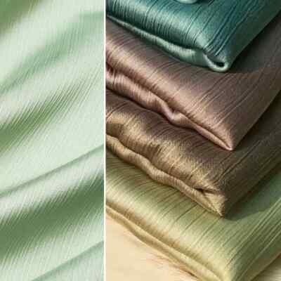 58'' Wide By Yard Crinkled Satin Fabric Crepe Pleated Charmeuse Chiffon ...