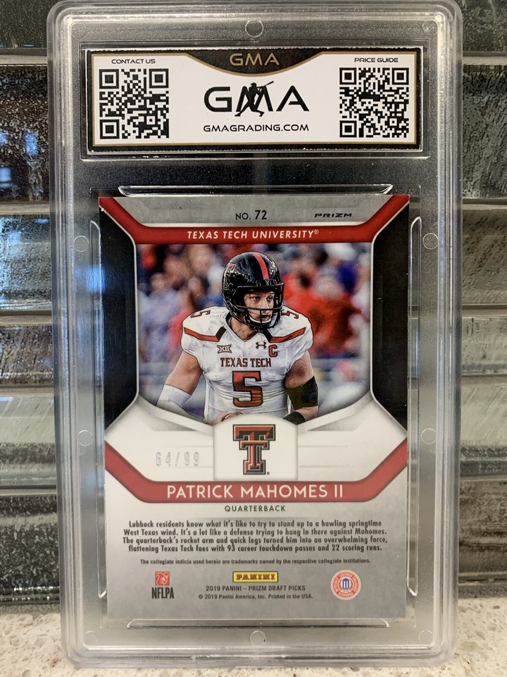 PATRICK MAHOMES 2019 Panini DP Red White Blue Prizm GMA 10 Gem Mt 64/99 ...