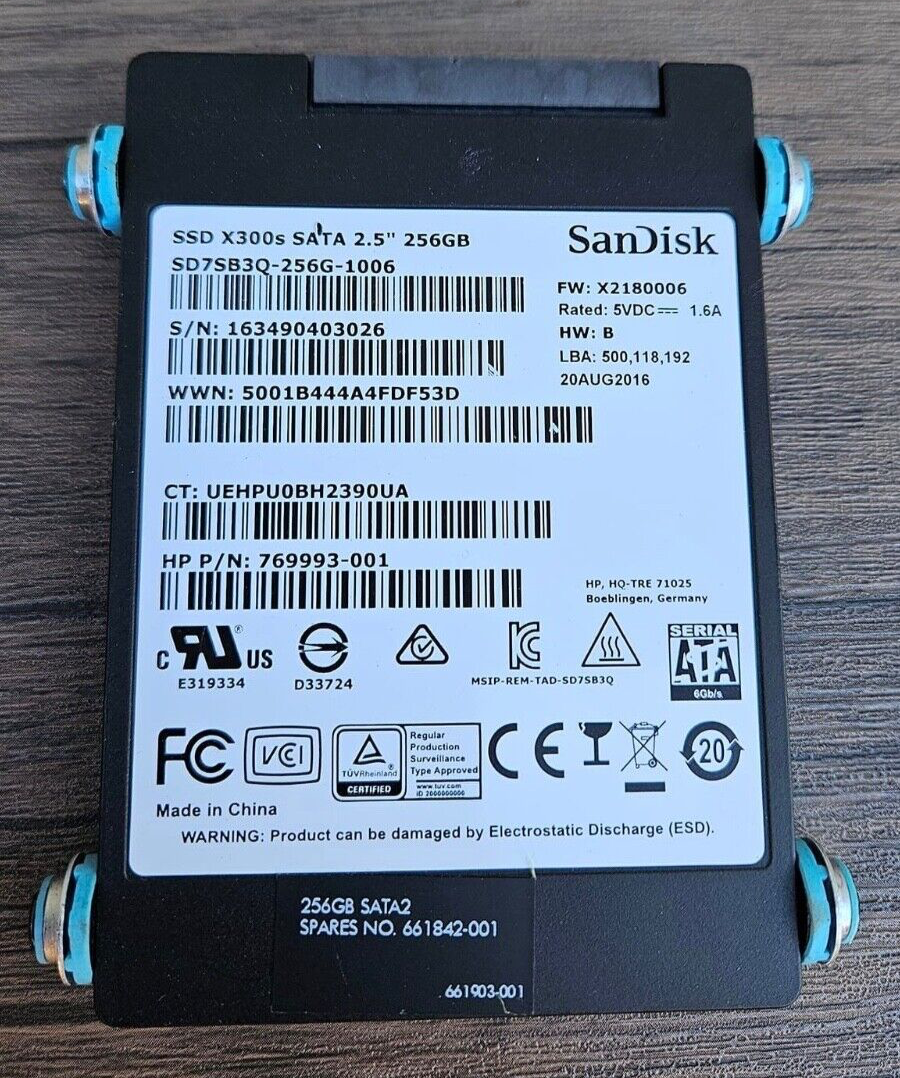 SanDisk X300s 256GB SATA 2.5" SD7SB3Q-256G-1006 769993-001 SSD T40 | eBay