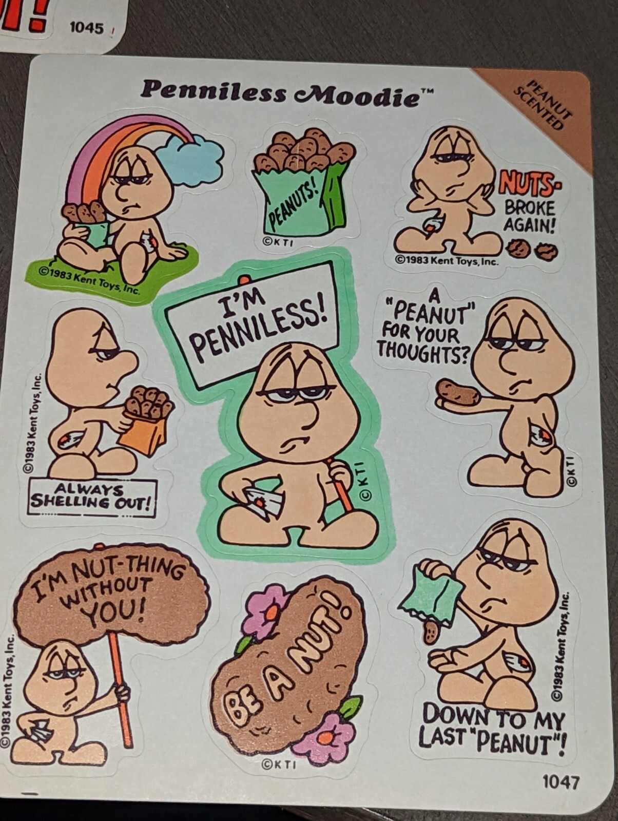 Vintage Stickers Scratch n Sniff 80s Moodies peanut scented 1983 (no ...