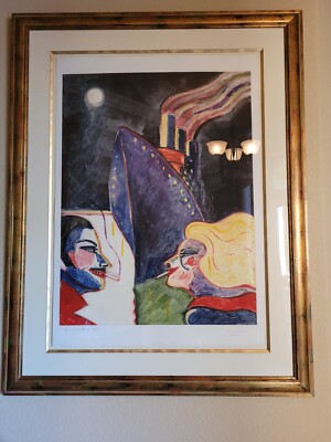 Moonlight Pleasure cruise By:Robert Linderman Signed 1999 35-1/2x27-1 ...