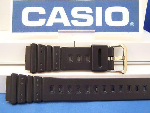 Casio Watchband AQ-100, MRD-201 black Resin gold tone buckle | eBay