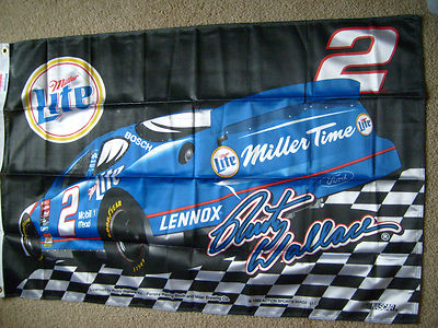 NASCAR RUSTY WALLACE # 2 MILLER TIME 28"X42" FLAG WITH GROMMETS(LAST ...