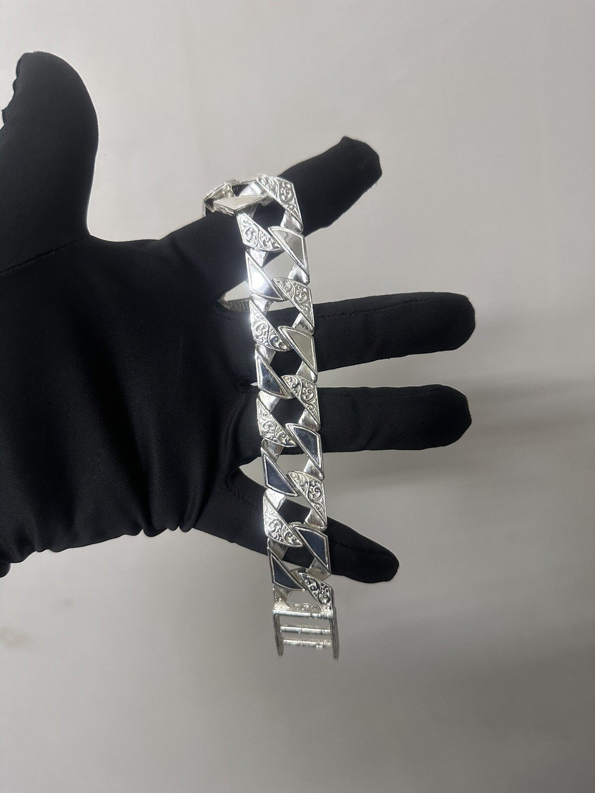 Sterling Silver Mens Curb Chaps Bracelet 20mm Heavy Old School 925 ...