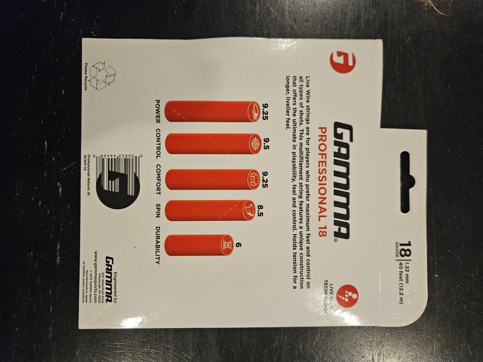 Gamma Professional 18 Gauge Tennis String Set, New | eBay