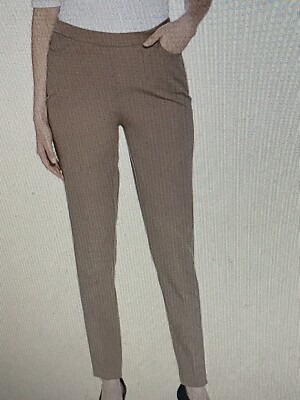 Isaac Mizrahi Live Pet 24/7 Stretch Slim Leg Pants Pockets Mocha 24pet ...