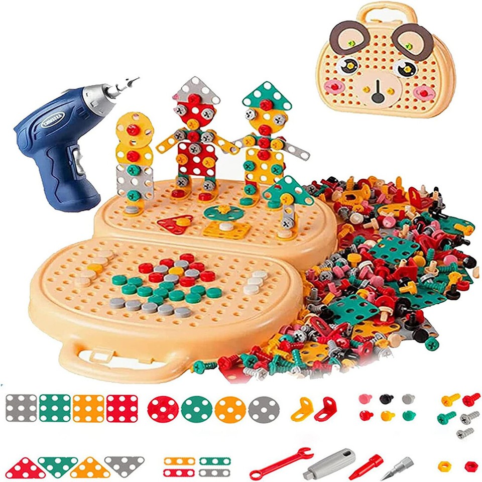 203Piece Creative Mosaic Puzzle Drill Engineering Building Kit for Kids ...