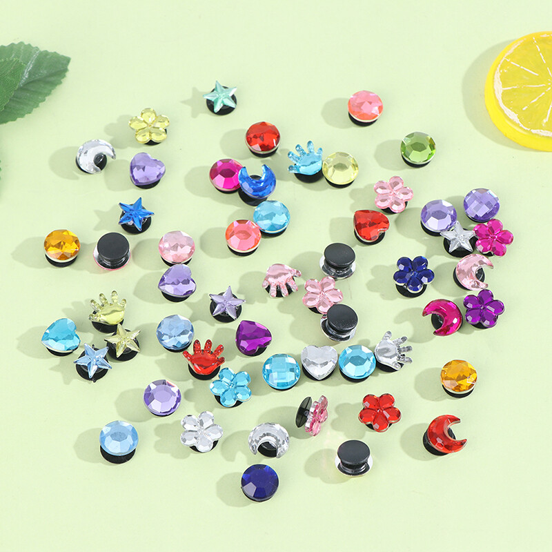 50x Metal Croc Shoe Charms Rhinestone JIBZ Shoe Accessories Decor Buc ...