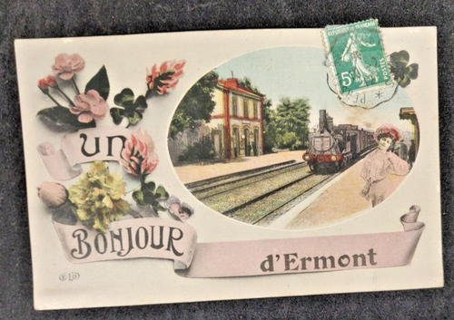 CPA 95 - Un bonjour d' ERMONT - 1912 - Editions E.L.D. - Val d'Oise ...