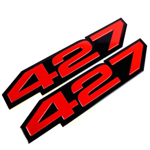 2X 427 Aluminum Emblem Badge Decal Red & Black for Chevy Corvette Z06 ...