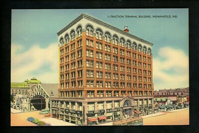 Indiana IN postcard Indianapolis, Traction Terminal Building linen | eBay
