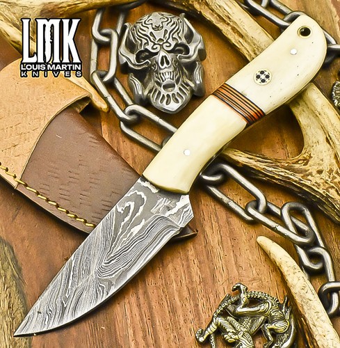 LMK Custom Forged Skinner Knife Twist Damascus Bone Survival Rare | eBay