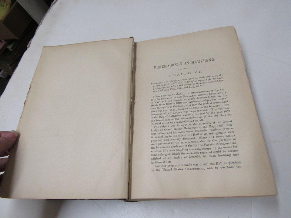 1888 History Freemasonry in Maryland by Edward Schultz, Masons/Masonry ...