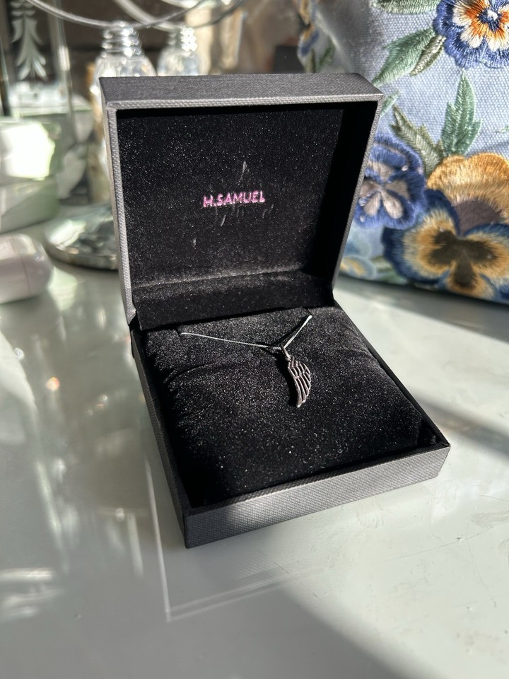 H Samuel Sterling Silver Angel Wing Pendant Necklace | eBay UK