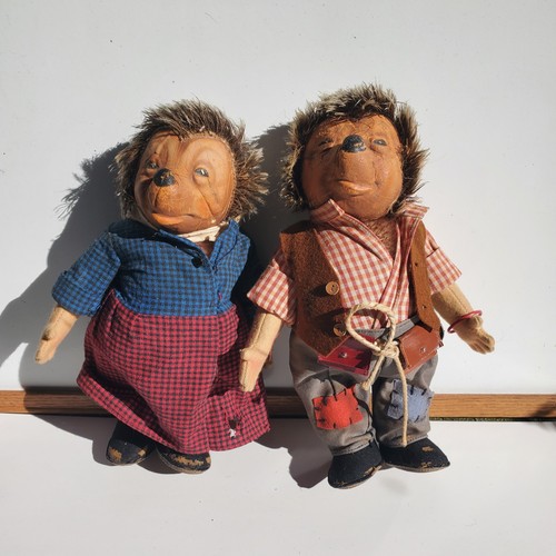 Pair of Vintage Original Steiff Mecki & Micki Hedgehog 10" Dolls | eBay