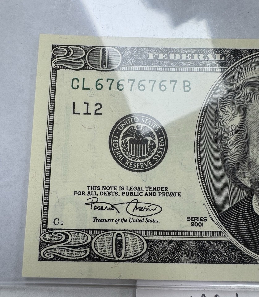 Fancy Serial Number Note 67676767 Repeater Uncirculated $20 Dollar | eBay