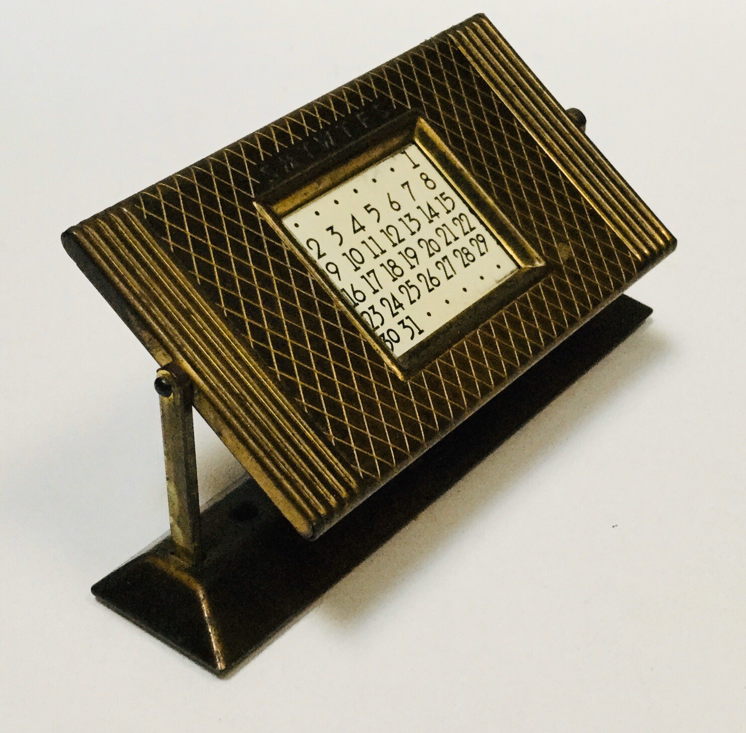 Vintage 50-Year Brass Perpetual Calendar 1952-2002 Desk Merchants Bank ...