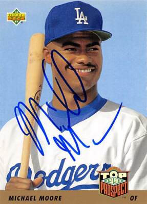 Michael Moore autographed baseball card 1993 Upper Deck Top Prospect ...