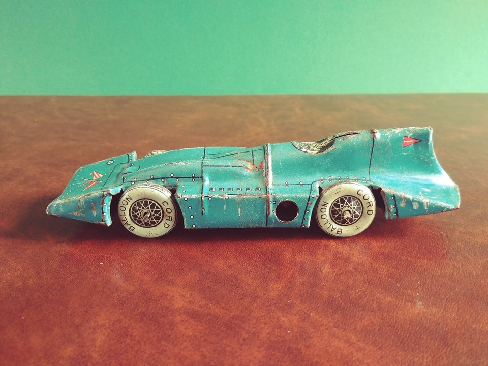 Scarce 1930s CK Kuramochi Tin Wind-up Blue Bird Race Car Tinplate Racer ...