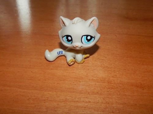 LPS #1364 Cream with Tan Paws Longhair Cat Aqua Blue Eyes 2006 Hasbro ...